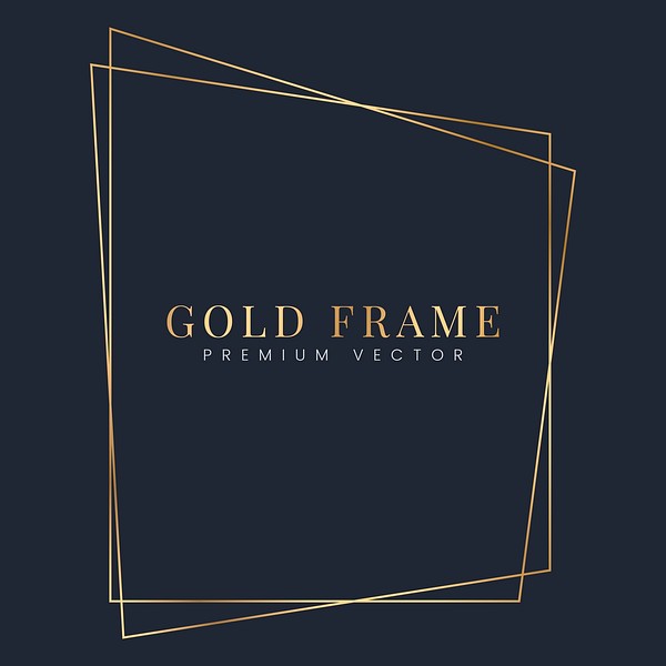 Golden trapezoid frame template vector | Premium Vector - rawpixel