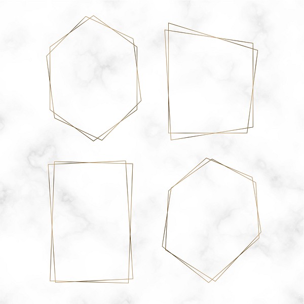 Golden blank polygon frame vector | Premium Vector - rawpixel