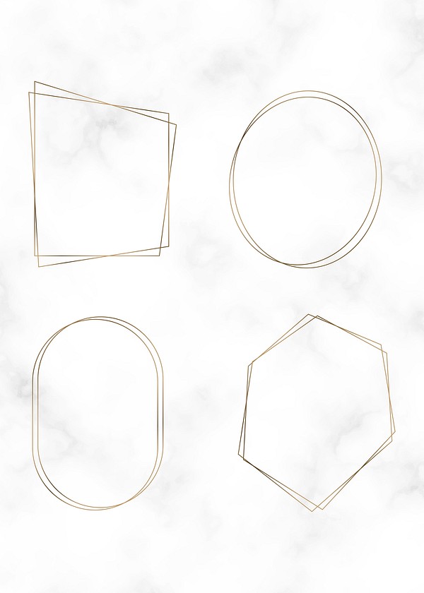 Golden polygon frame vector set | Premium Vector - rawpixel