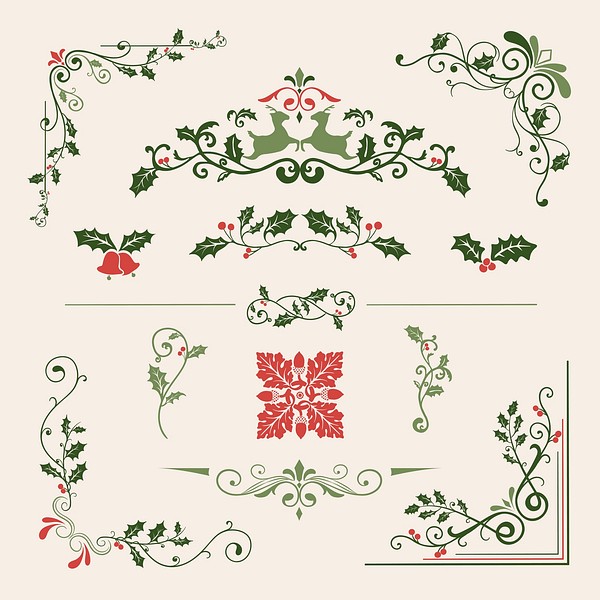Set of decorative Christmas designs | Free Vector - rawpixel