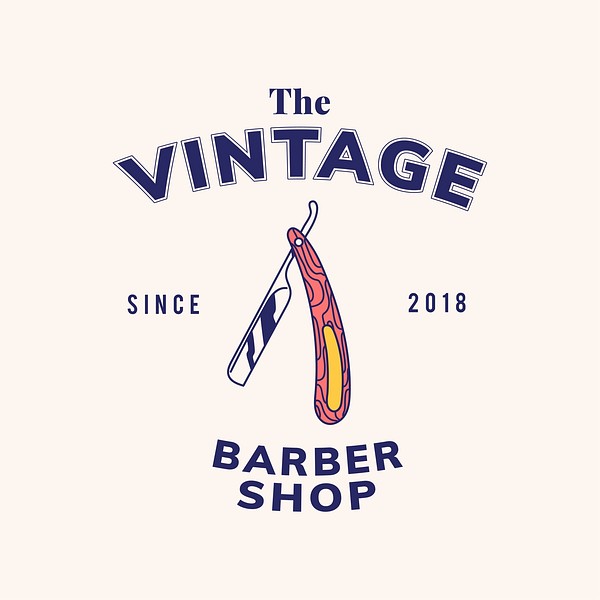 Vintage barber shop text design | Premium Vector - rawpixel