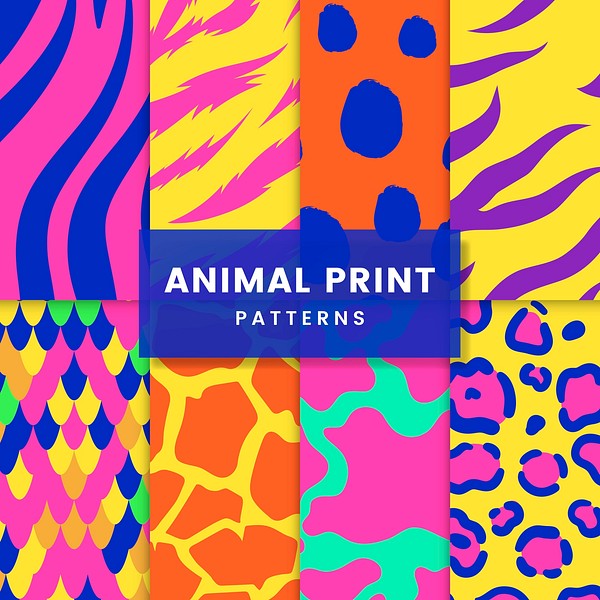 Set seamless animal print pattern | Free Vector - rawpixel