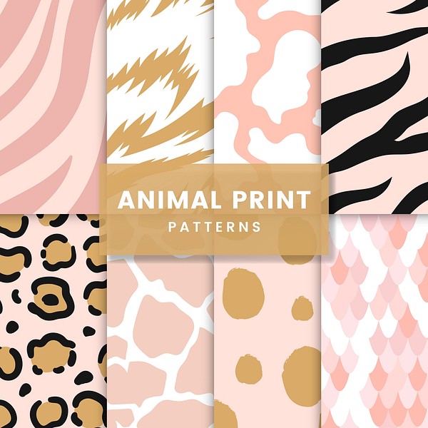 Set seamless animal print pattern | Premium Vector - rawpixel