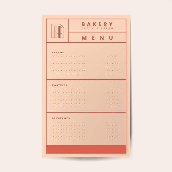 Pastries and beverages menu template | Free Vector - rawpixel