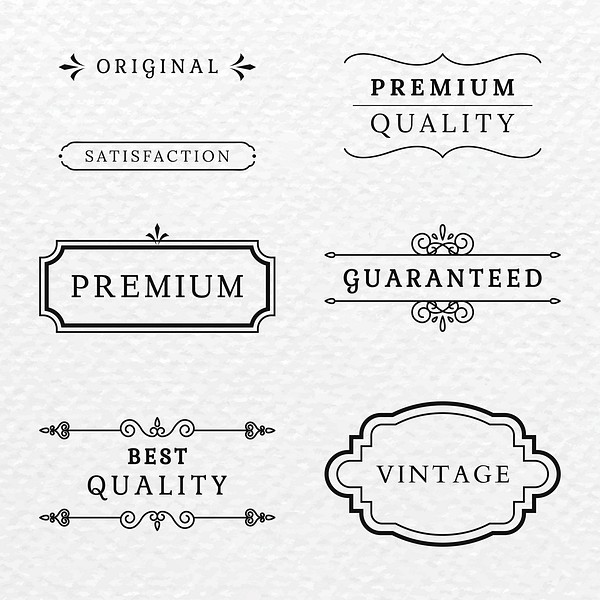 Vintage premium label collection vectors | Free Vector - rawpixel