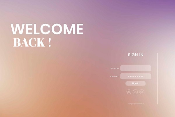 Welcome back login page vector | Premium Vector - rawpixel