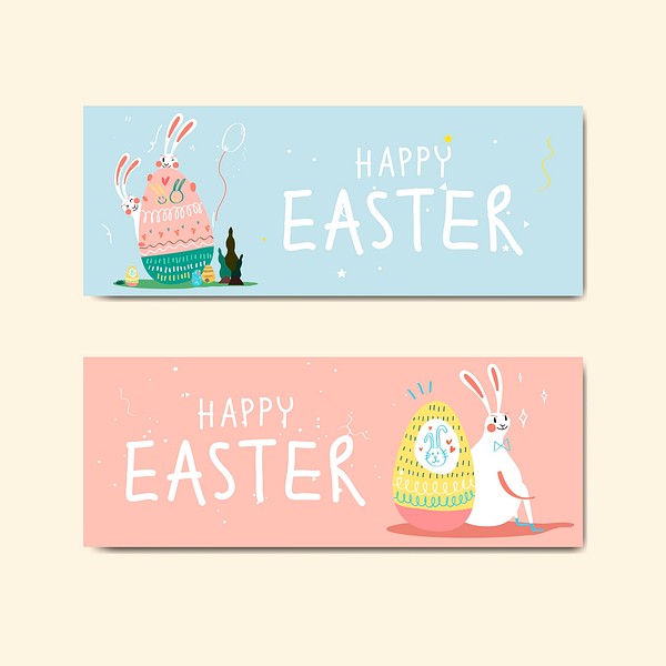 Easter celebration banner vector | Free Vector - rawpixel