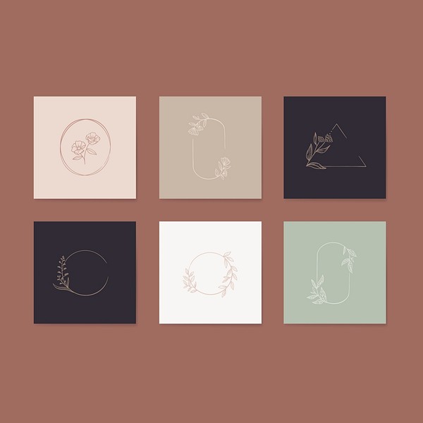 Botanical frame element vector collection | Premium Vector - rawpixel