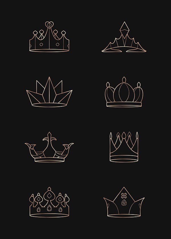 Luxurious geometric crown design collection | Premium Vector - rawpixel