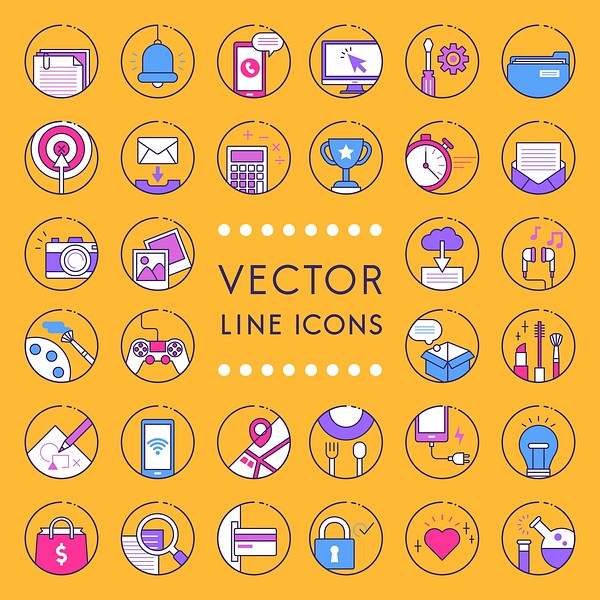 Illustration of vector line collection | Premium Vector - rawpixel