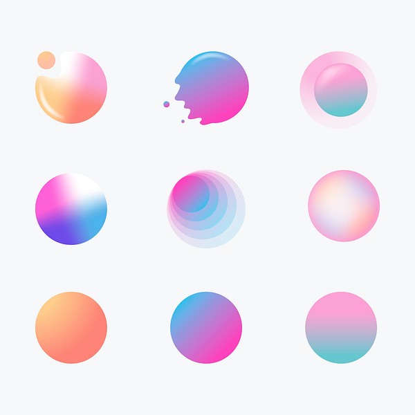 Colorful gradient badge vector set | Premium Vector - rawpixel