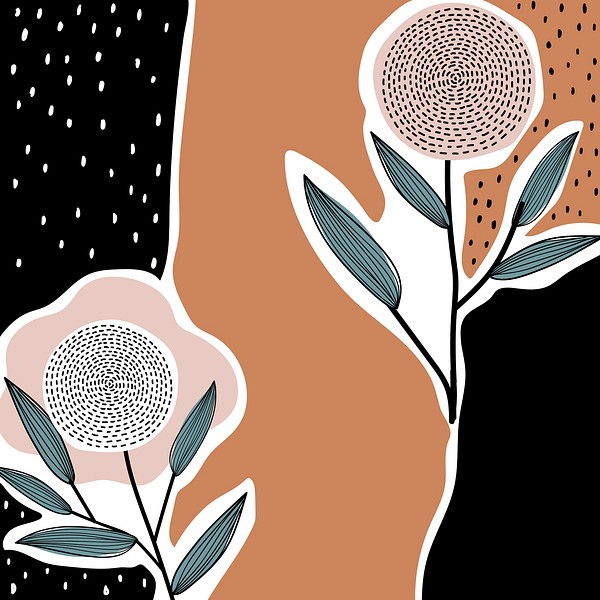 Flower brown background vector | Premium Vector - rawpixel