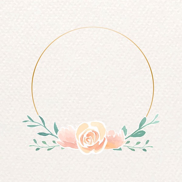 Watercolor orange rose round frame | Premium Vector - rawpixel
