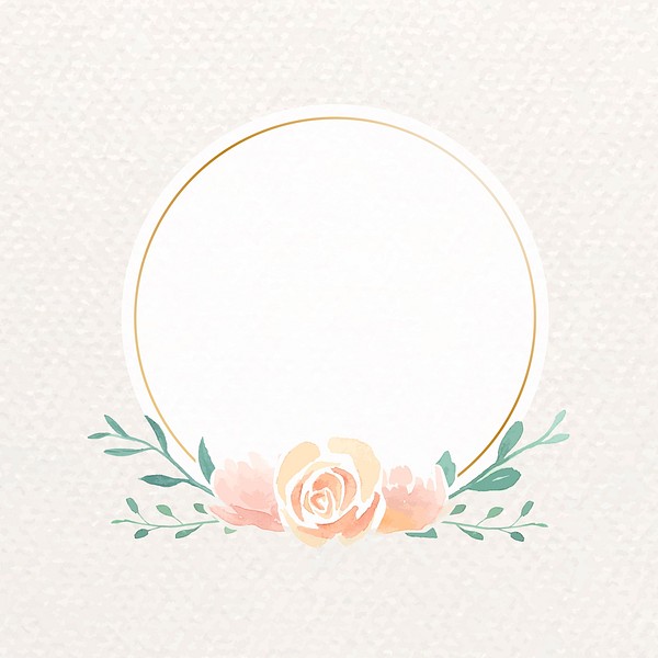 Watercolor orange rose round frame | Premium Vector - rawpixel