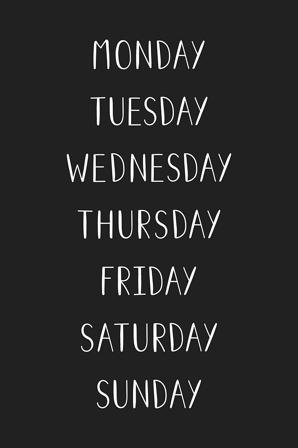 Weekdays typography collection vector | Premium Vector - rawpixel