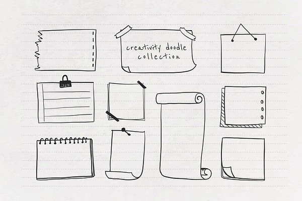 Creativity doodle paper collection vector | Premium Vector - rawpixel