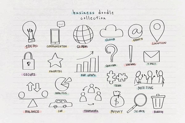 Business doodle collection design vector | Premium Vector - rawpixel