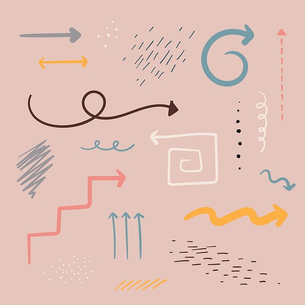 Pastel arrow doodle vector collection | Premium Vector - rawpixel
