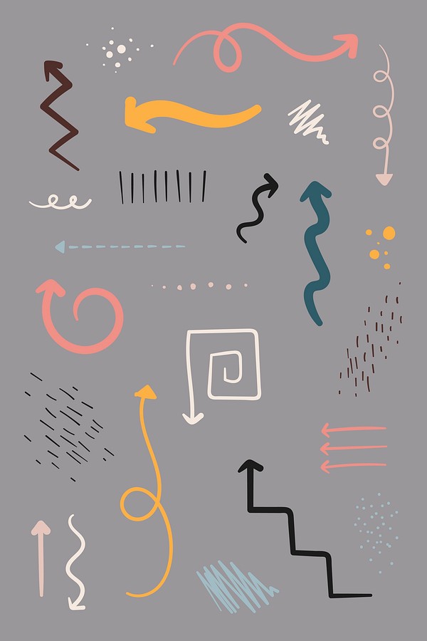 Pastel arrow doodle vector collection | Premium Vector - rawpixel