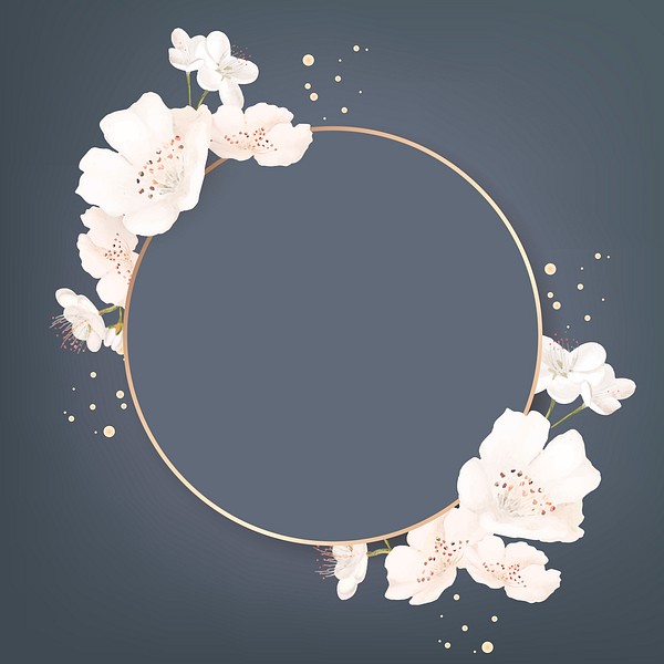 Round cherry blossom frame vector | Premium Vector - rawpixel
