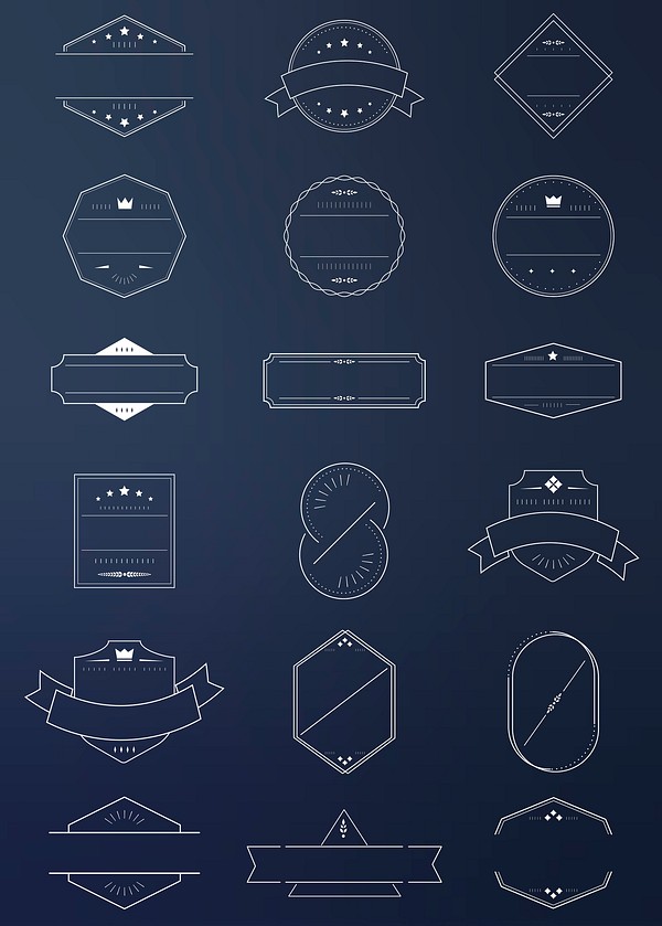 White badges blue background vector | Premium Vector - rawpixel