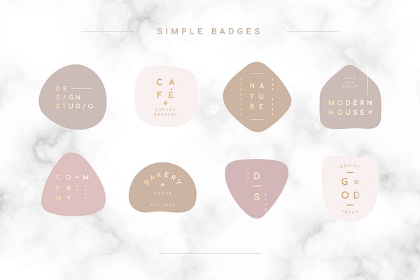 Simple pastel badge collection vectors | Premium Vector - rawpixel