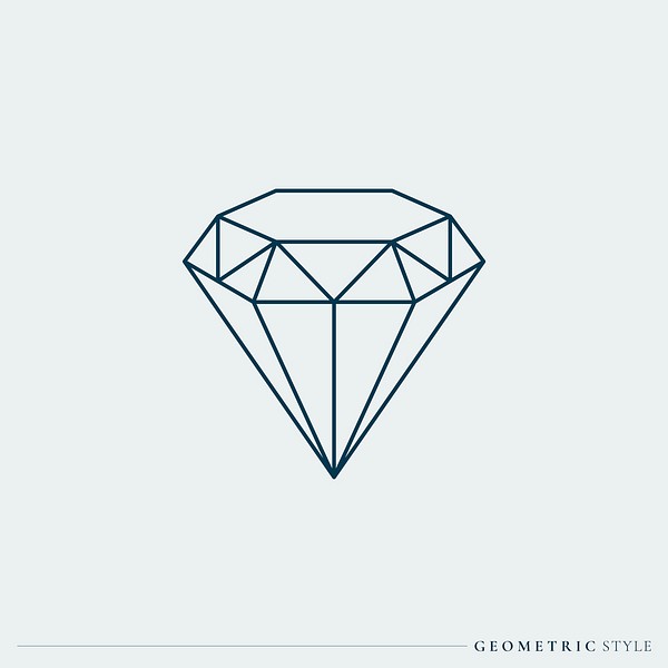 Linear geometric diamond design vector | Premium Vector - rawpixel