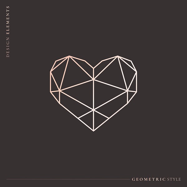 Pink geometric style heart vector | Premium Vector - rawpixel