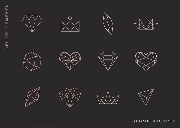 Linear geometric design element collection | Premium Vector - rawpixel