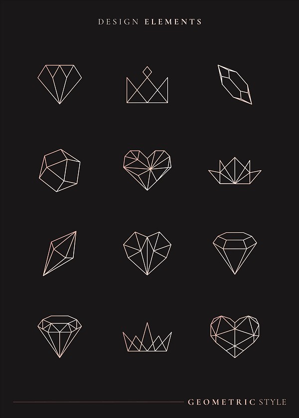 Linear geometric design element collection | Premium Vector - rawpixel