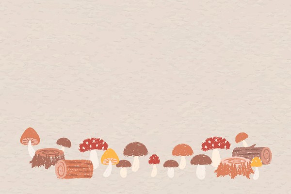 Autumn mushroom themed background vector | Premium Vector - rawpixel