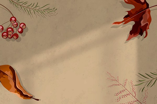 Autumn leaves brown background template | Premium Vector - rawpixel