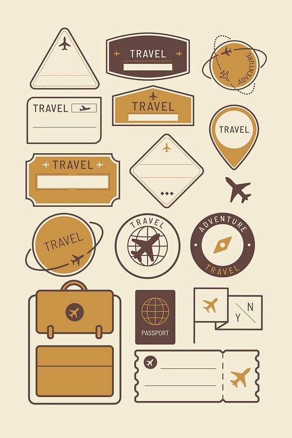 Travel stickers and badge set | Premium Vector - rawpixel