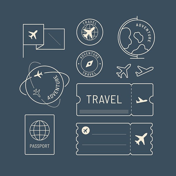Travel stickers and badge set | Premium Vector - rawpixel