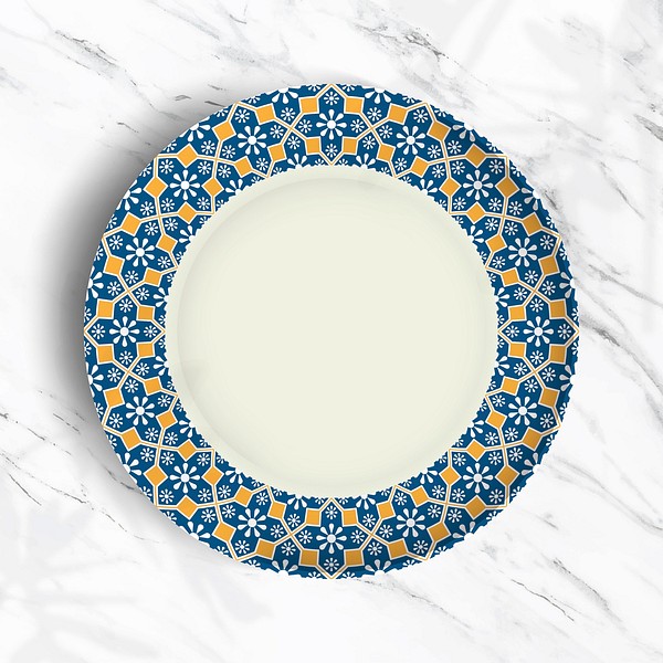 Indian pattern plate white marble | Premium Vector - rawpixel
