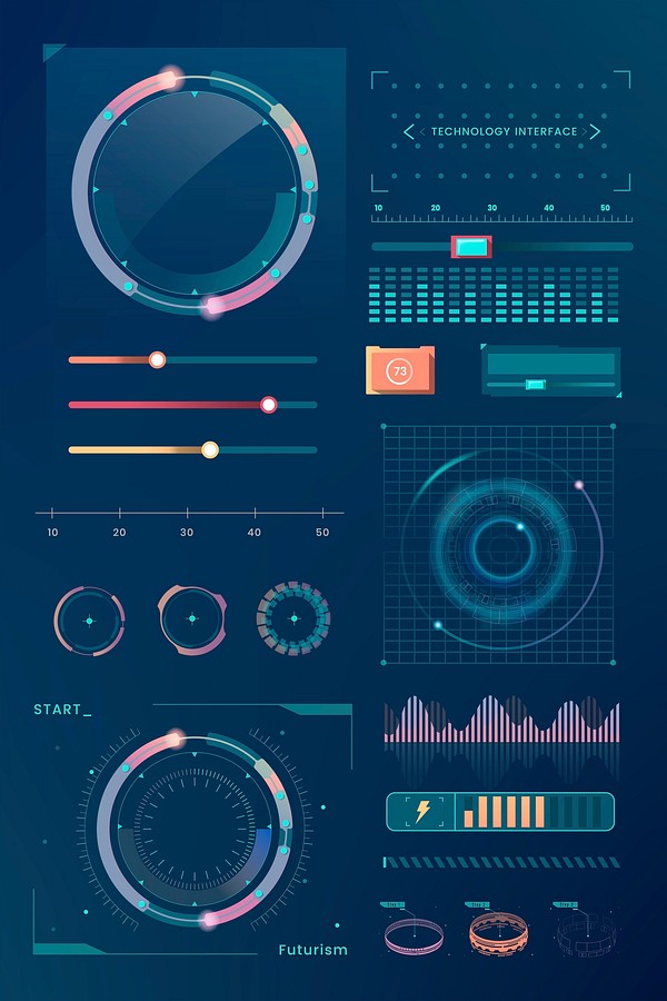 Technology interface template design elements | Premium Vector - rawpixel