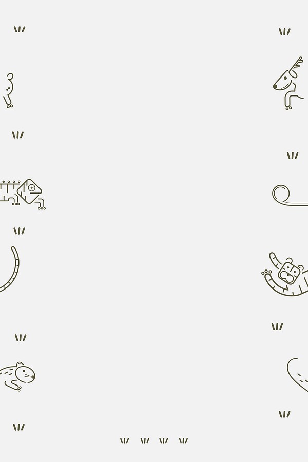 Animals pattern on a white | Premium Vector - rawpixel
