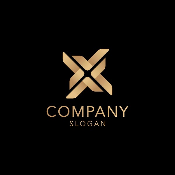 Golden company logo design vector | Premium Vector - rawpixel