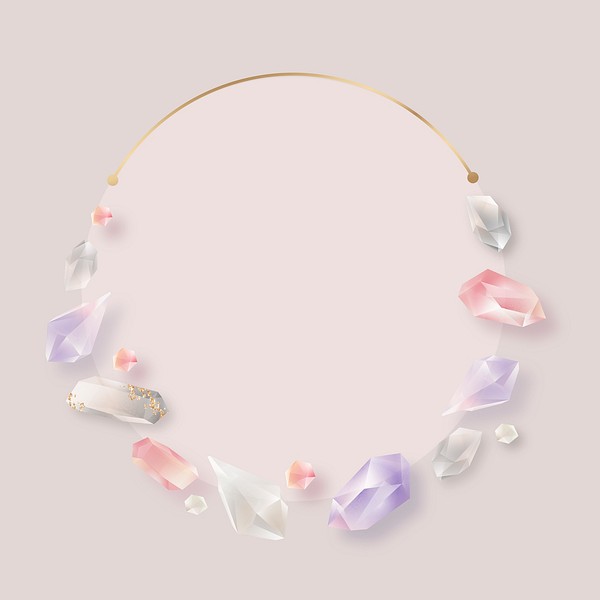 Round colorful crystal frame vector | Premium Vector - rawpixel