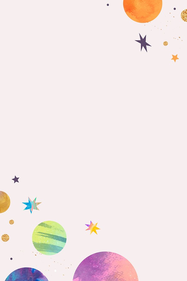 Colorful galaxy watercolor doodle frame | Premium Vector - rawpixel