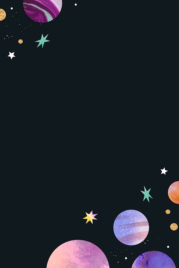 Colorful galaxy watercolor doodle frame | Premium Vector - rawpixel