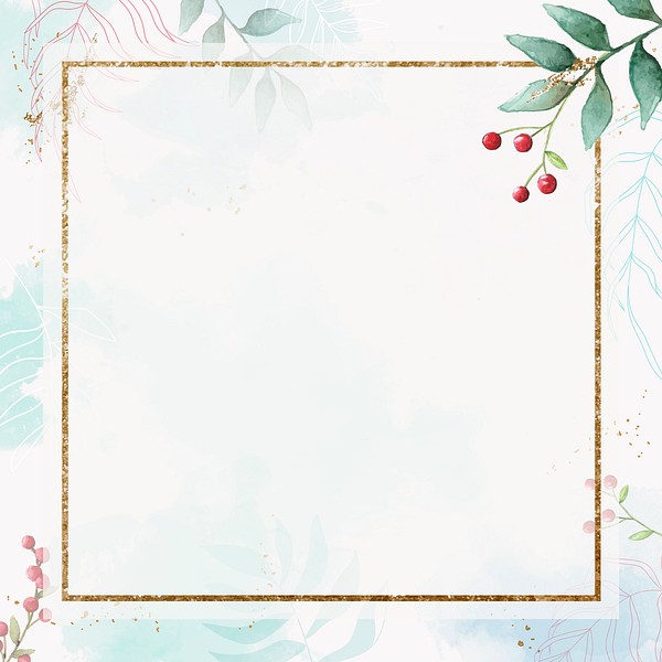 Christmas golden rectangle frame blue | Premium Vector - rawpixel
