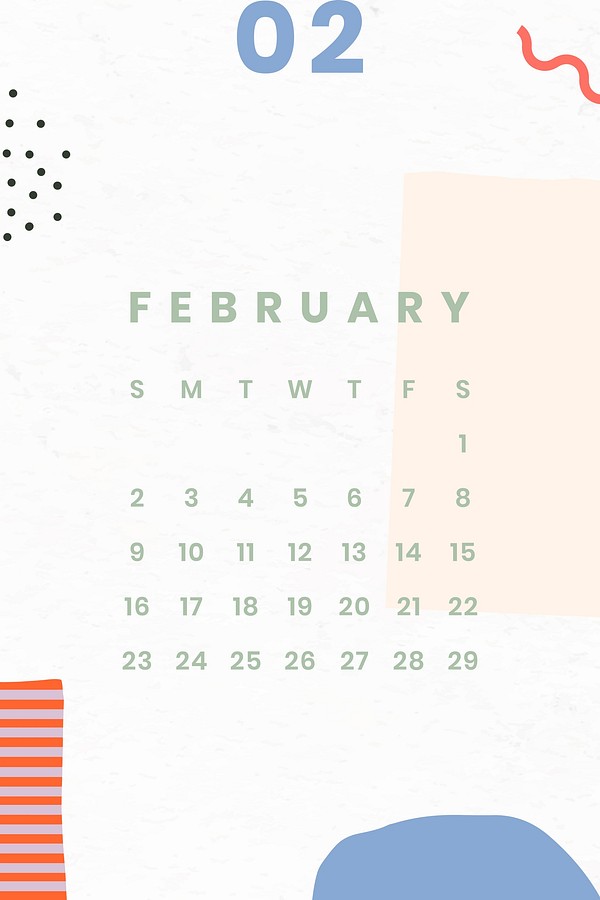 Colorful February calendar 2020 vector | Premium Vector - rawpixel