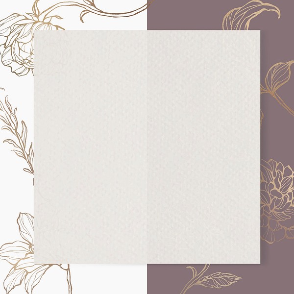 Rectangle paper floral outline background | Premium Vector - rawpixel