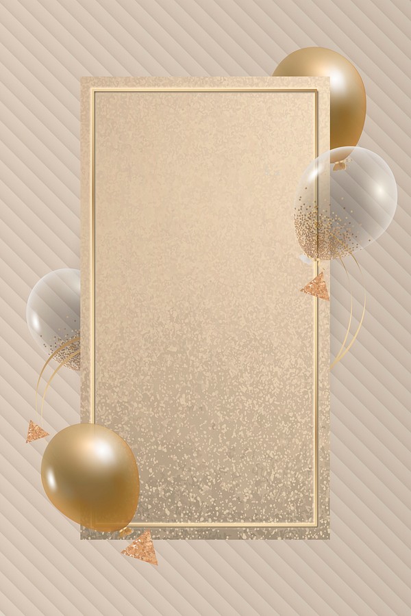 Golden rectangle balloons frame design | Premium Vector - rawpixel
