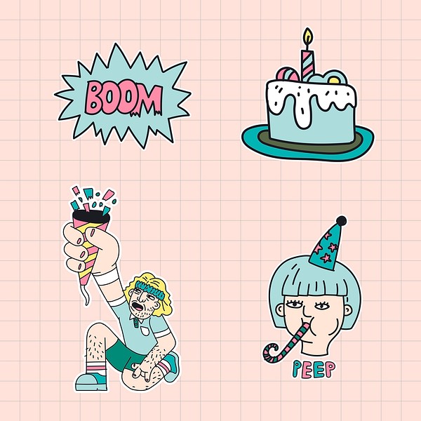 Hand drawn festive stickers collection | Premium PSD - rawpixel