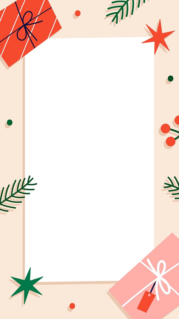 Christmas rectangle frame mobile wallpaper | Premium Vector - rawpixel