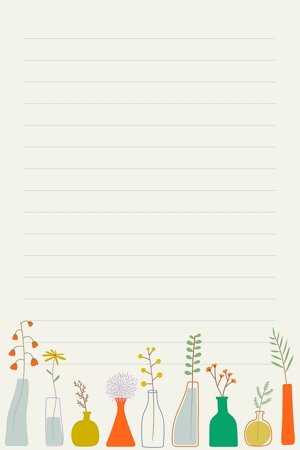 Doodle flowers vases note paper | Premium Vector - rawpixel