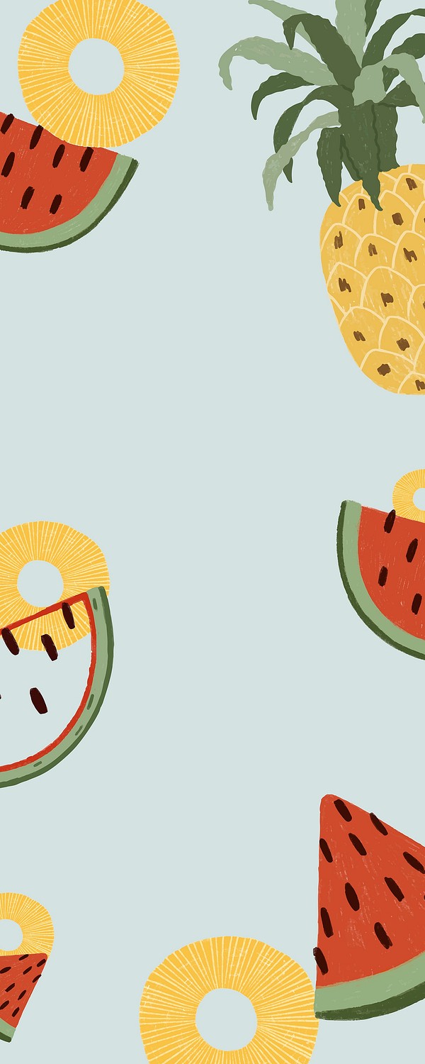 Hand drawn watermelon and pineapple | Premium Vector - rawpixel