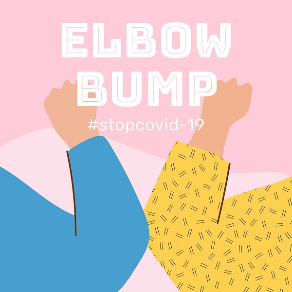People doing the elbow bump | Premium Vector Template - rawpixel